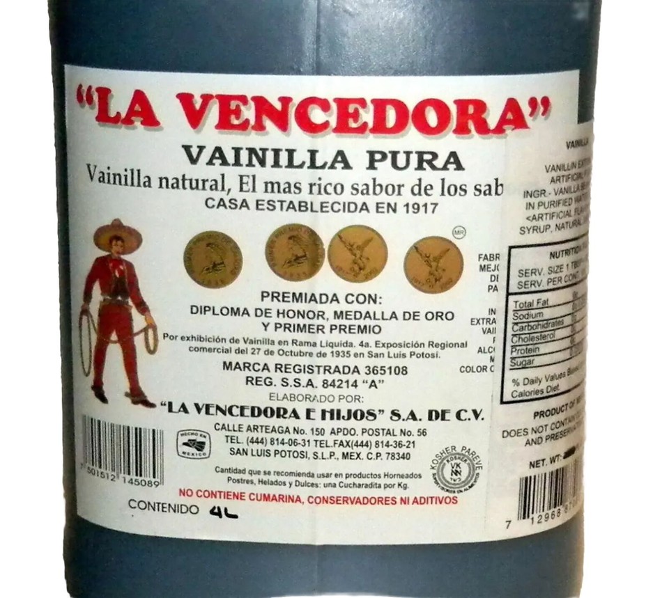2 X La Vencedora 1 Gallon Pure Mexican Vanilla Vainilla Extract ...