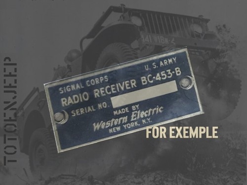 label plaque plaquette POSTE RADIO BC 453 jeep willys us ww2 | eBay