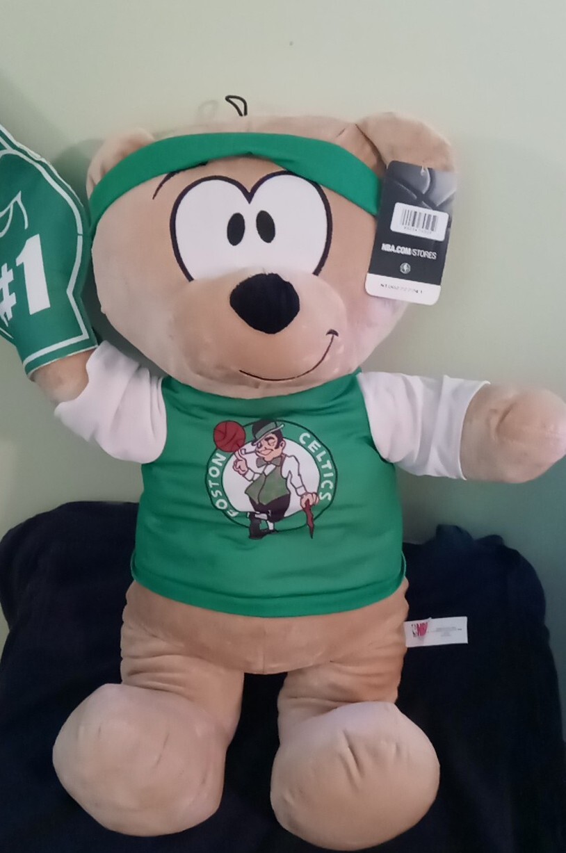 Boston Celtics 16" 2021 Plush Teddy Bear Bandana #1 Finger - NBA Store ...
