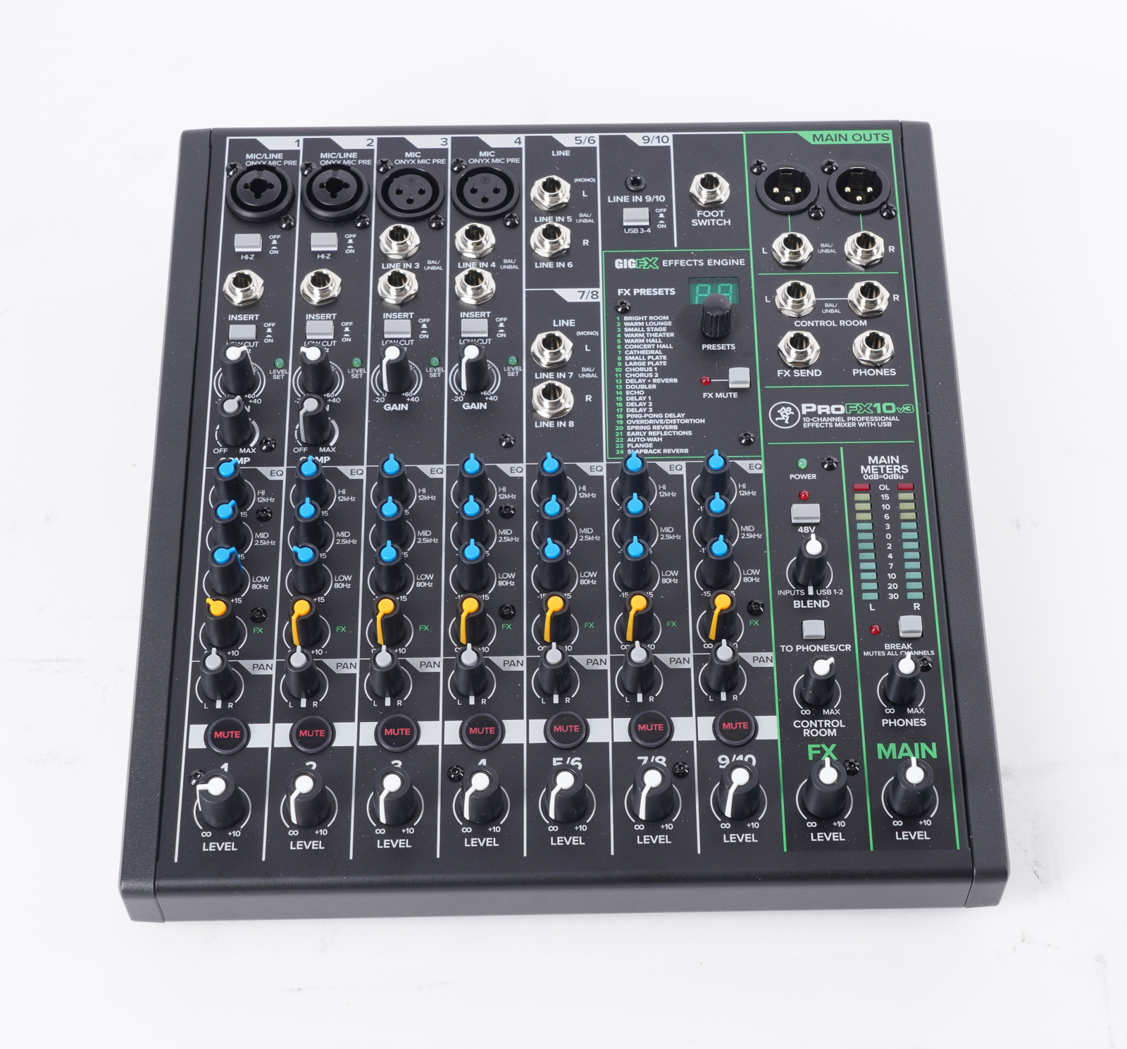 Mackie ProFX Series Mixer Unpowered 10-Channel with USB ProFX10v3 ...