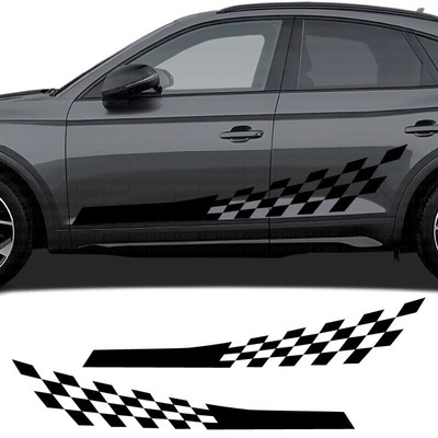 Racing Flag Side Stripe Stickers Compatible with Audi Q5 Sportback | eBay