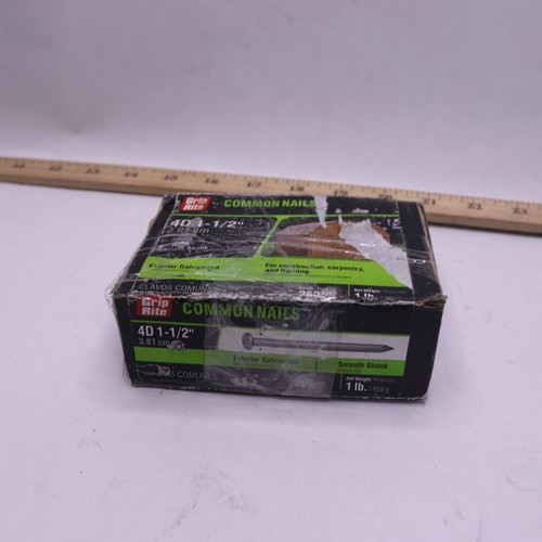 Grip-Rite Smooth Shank Common Nails Hot Galvanized 4D 1LB 1-1/2 4HGC1 ...