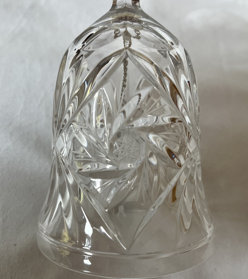 Vintage Crystal Glass Bell With Pinwheel & Star Pattern | eBay