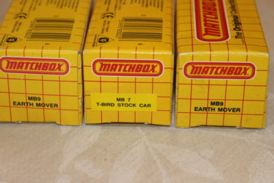 1991 Matchbox (3) CAR LOT MB7 T-Bird Stock car and MB9 Earth Mover | eBay