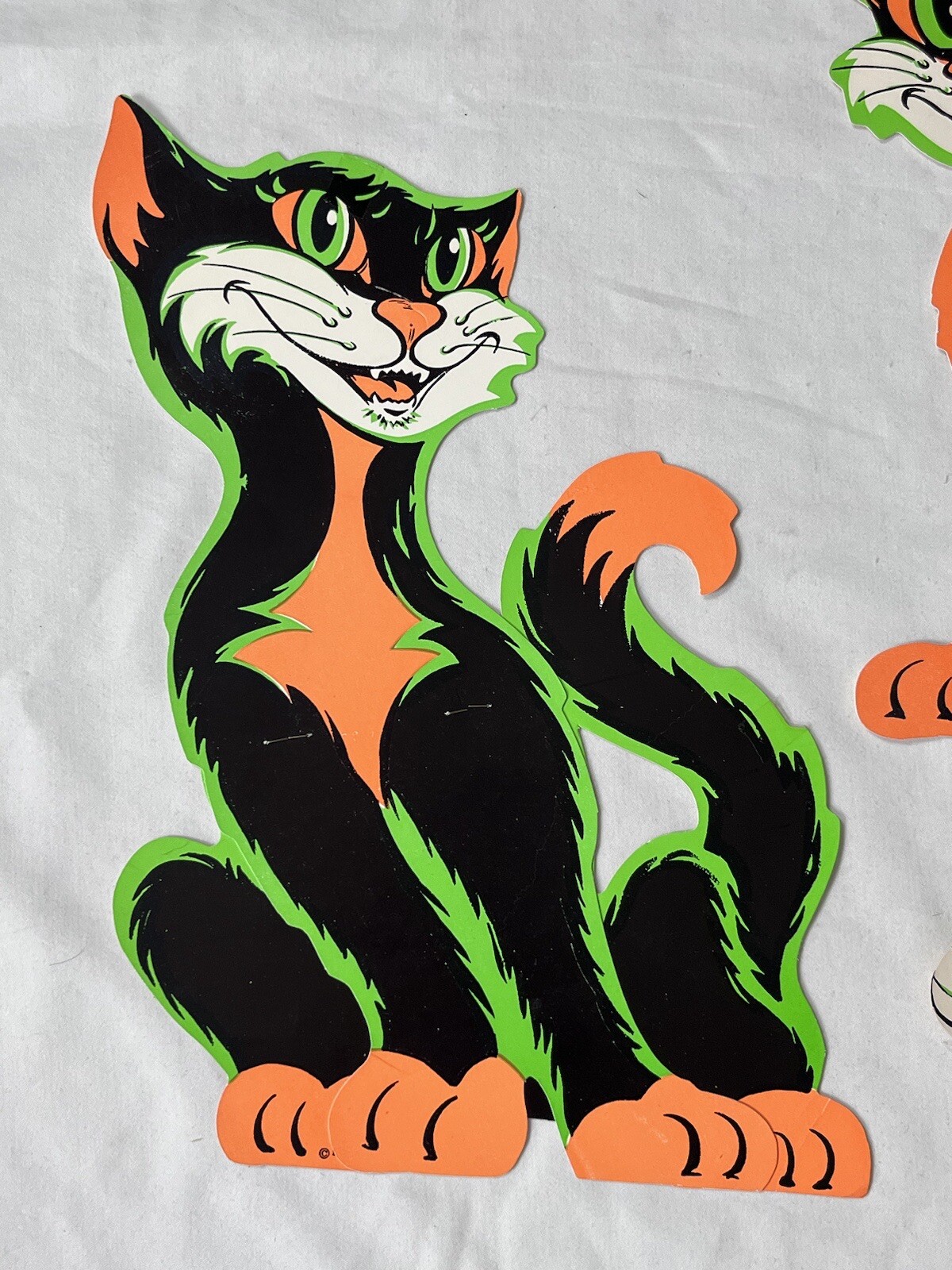 4 Original Vintage 1950's Cutout Black Cat Halloween Decor TableTop USA ...