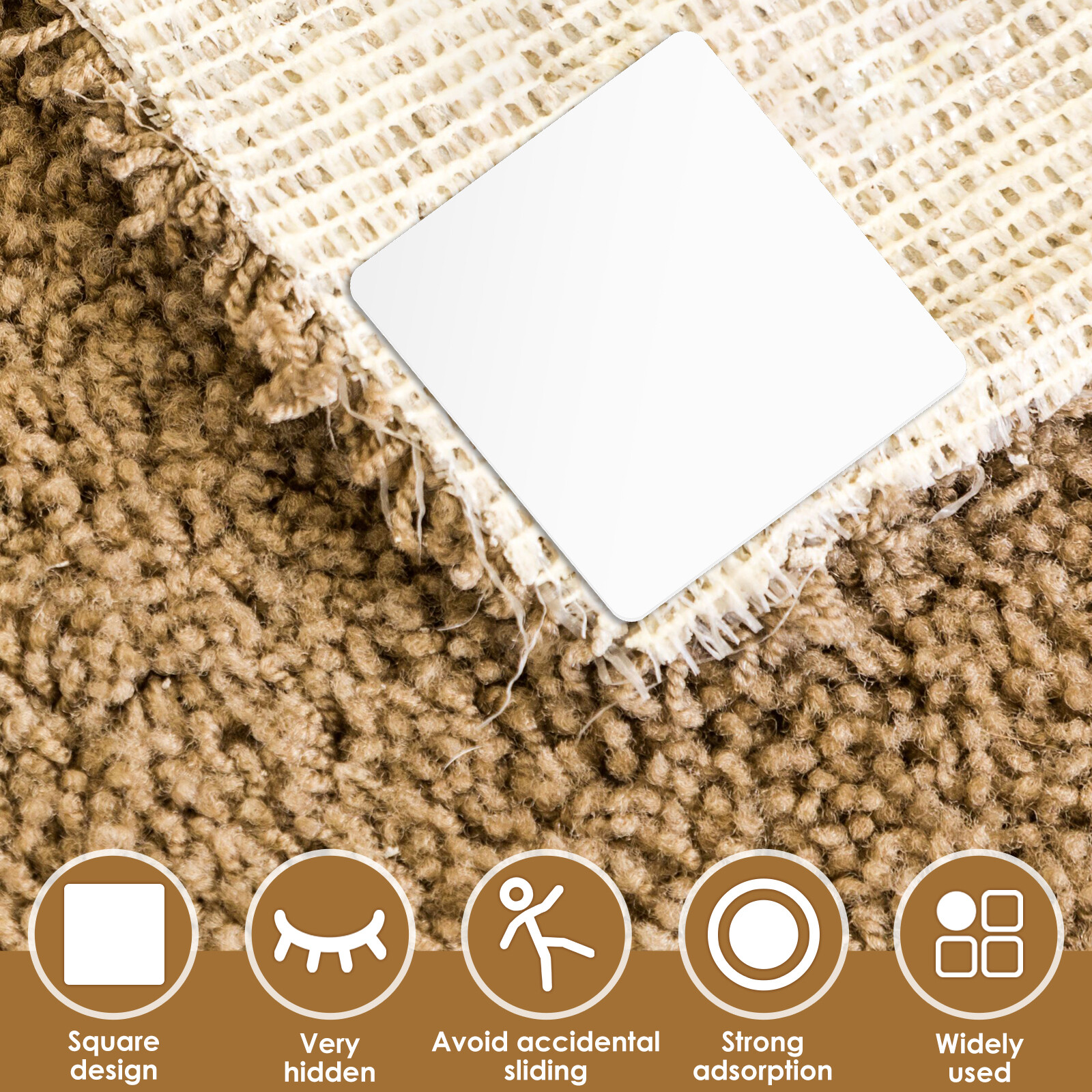16Pcs Rug Grippers Non-Slip Square Area Rug Pad Carpet Corner Side Rug ...