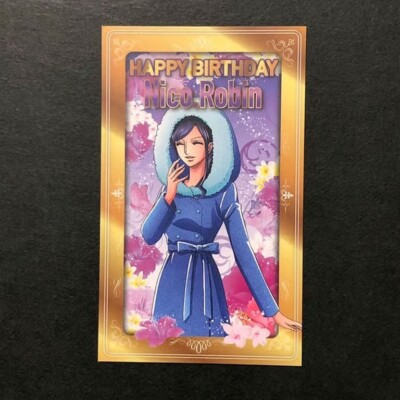 S1474 Nico Robin Tokyo Tower One Piece Mugiwara Cafe Birthday Card | eBay