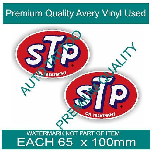 VINTAGE STP OIL TREATMENT Decal Sticker X2 Petroliana Man Cave Garage ...