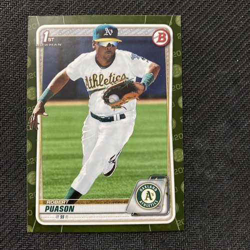 2020 Bowman Prospects Camo Parallel Robert Puason #BP-145 Oakland ...