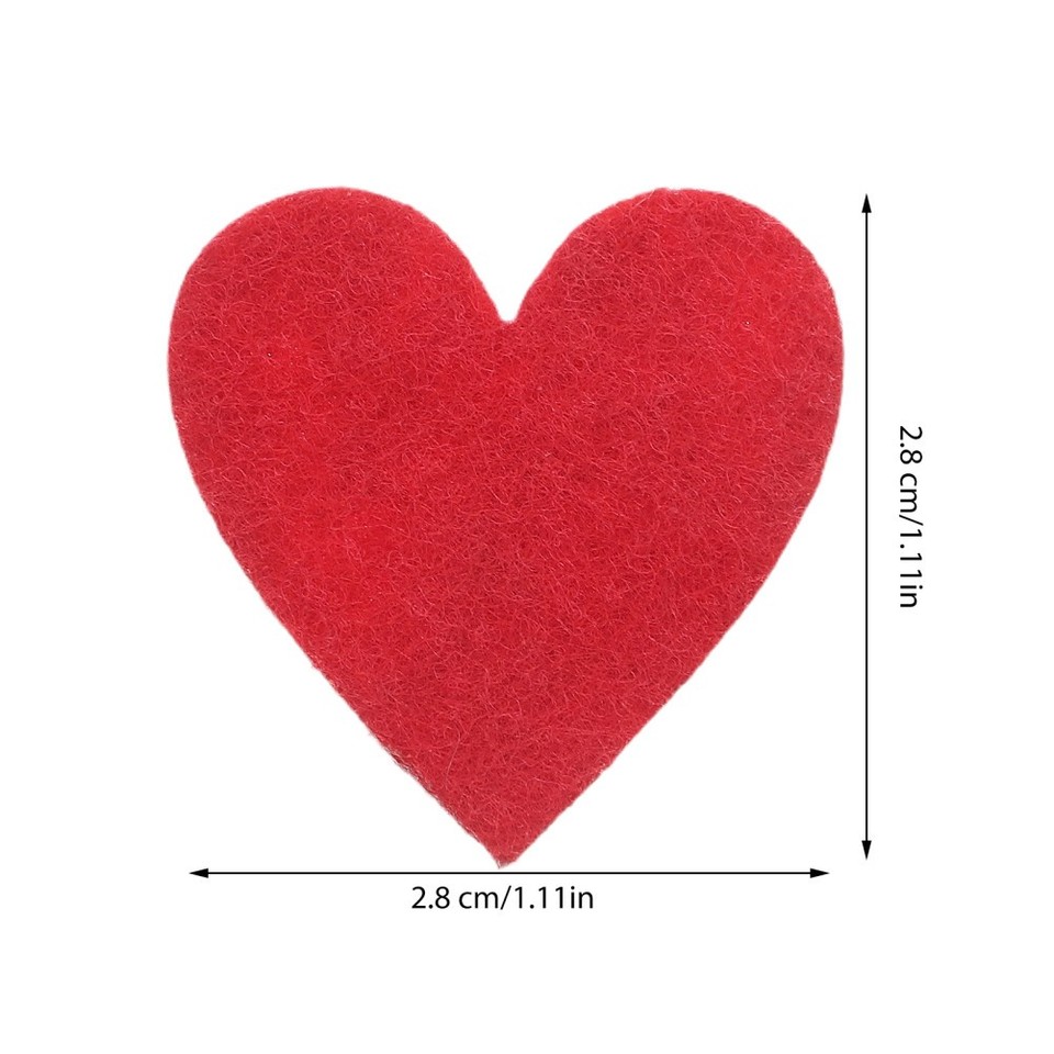 200pcs Red Felt Hearts Diy Crafts Hearts Cute Heart Shape Felt Small ...