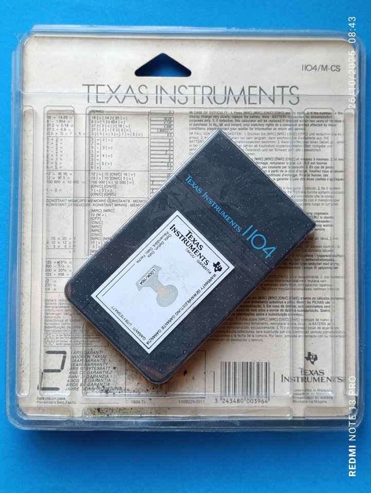 vintage Calculatrice solar -TEXAS Instrument 1104 LOOK -EN État neuf ...