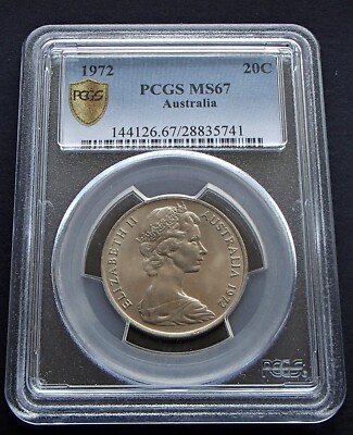 1972 Australia Twenty 20 Cent Coin - Elizabeth II - PCGS Graded MS67 | eBay