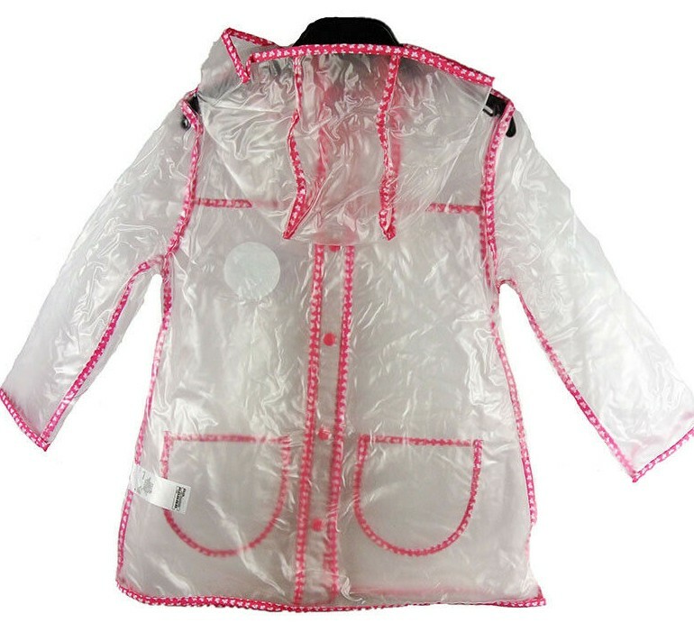 F&F Girls Clear Raincoat Transparent Coat Rain Mac Summer Jacket Kids ...