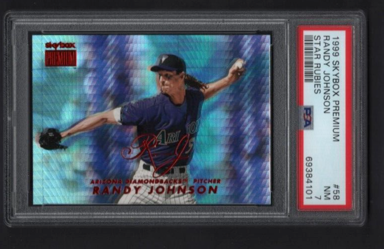 1999 SKYBOX PREMIUM STAR RUBIES #58 RANDY JOHNSON PMG PSA 7 NM TOP POP ...