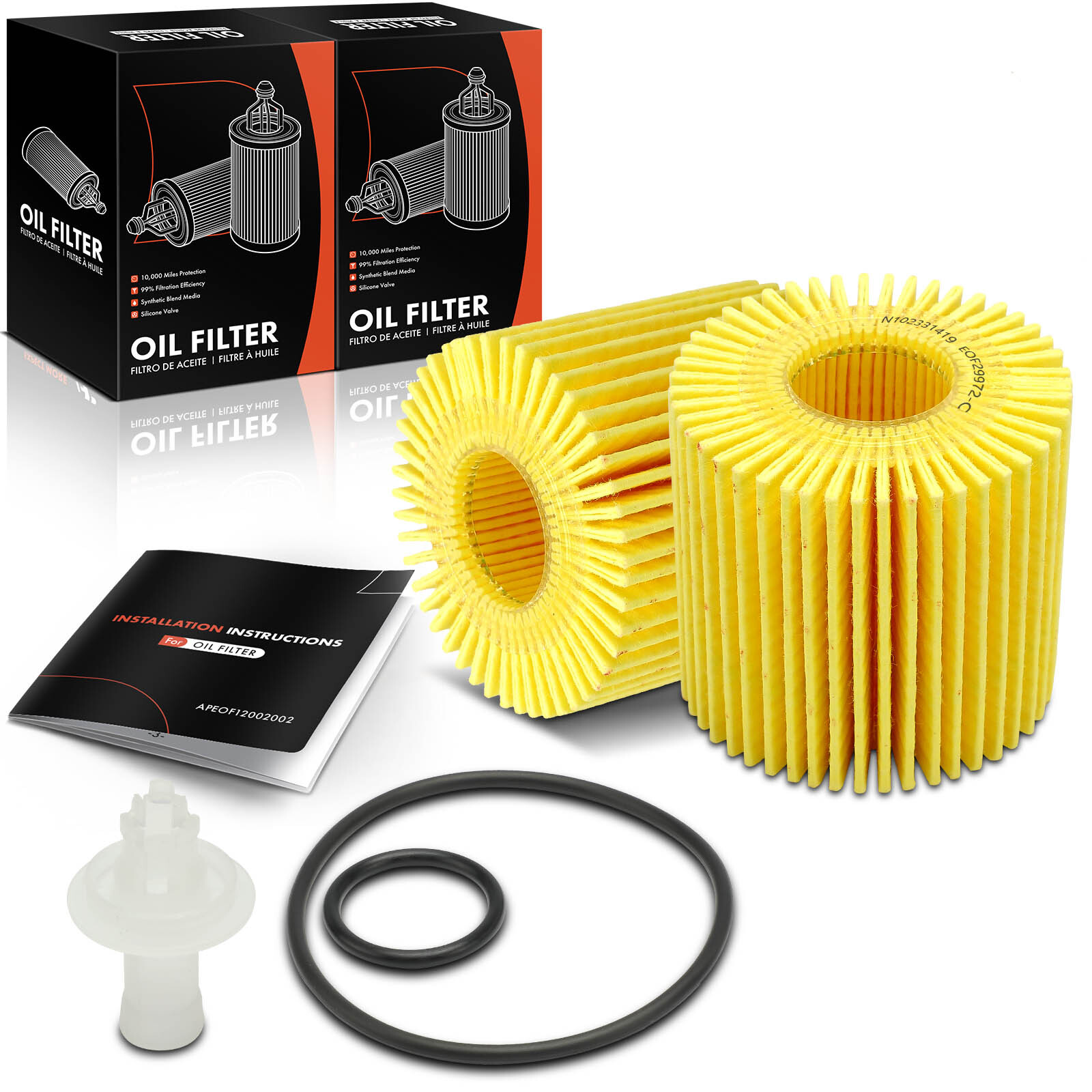 2Pcs Engine Oil Filter for Toyota RAV4 Camry Lexus NX300 Lotus Scion ...