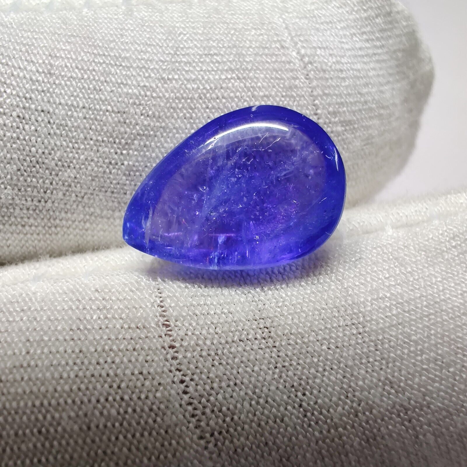 Natural Blue Tanzanite Pear Shape Cabochon gemstone for Jewelry 5.2 Cts ...