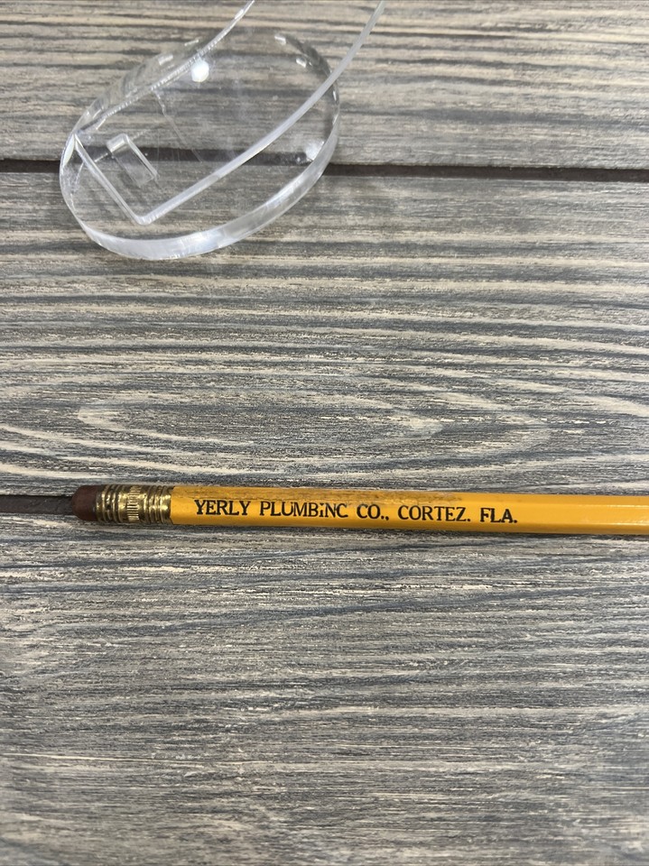 Vintage Unsharpened Pencil Yerly Plumbing Co Cortez Florida Yellow ...