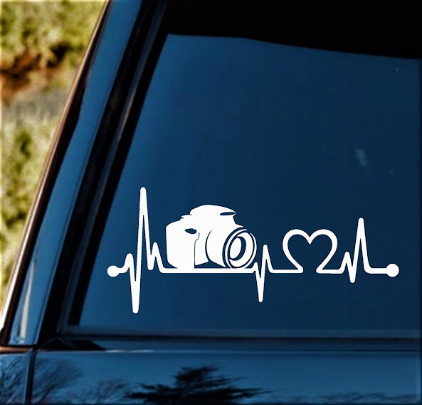 Camera Heartbeat Lifeline Decal Sticker Car Truck SUV Van Laptop ...