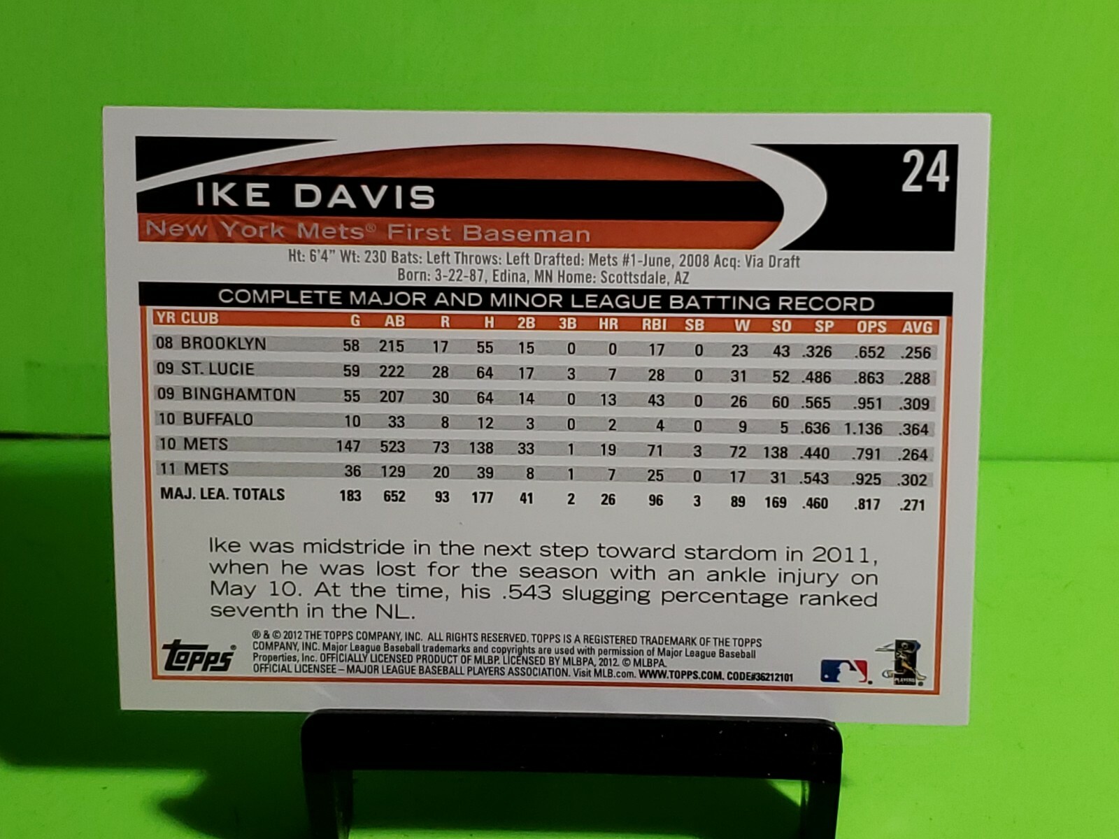 2012 Topps - #24 Ike Davis for sale online | eBay