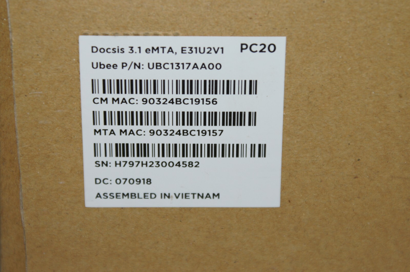 DOCSIS 3.1 EMTA, E31U2V1 ROUTER | eBay