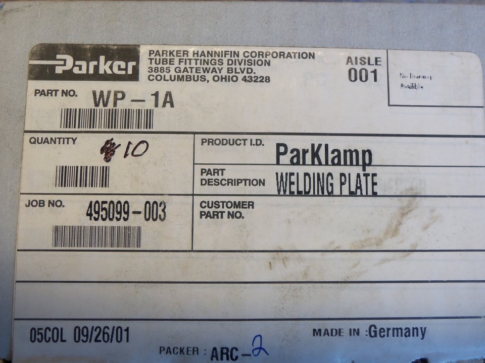 NEW PARKER WP-1A WELDING PLATE BOX OF 10 | eBay