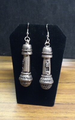 French Hook Earrings Distressed Microphone Dangle Style Artisan Made | eBay