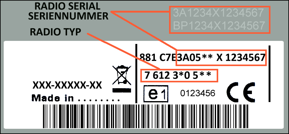 RADIO CODE passend für Travelpilot EX FX NX 132 170 256 HS MCA NX HSRNS ...