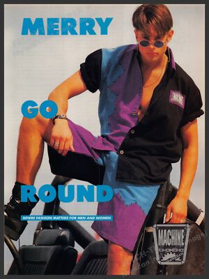 Machine Clothing 1990s Print Advertisement Ad 1992 Men's Fashion Merry ...