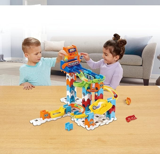 VTech Marble Rush Speedway, Construction Toys for Kids with 5 Marbles ...
