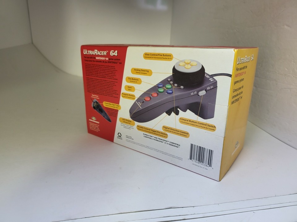 NEW IN BOX ULTRA RACER RACING DRIVING CONTROLLER FOR N64 NINTENDO 64 ...