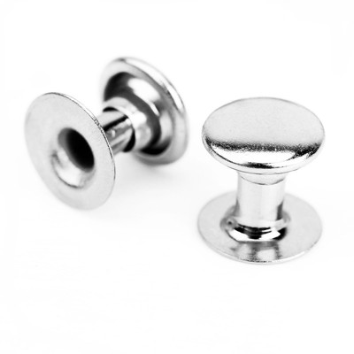 100 RIVETTI RIBATTINI OTTONE DIAMETRO TESTA 7mm ARGENTO ALTEZZA 8,2mm ...