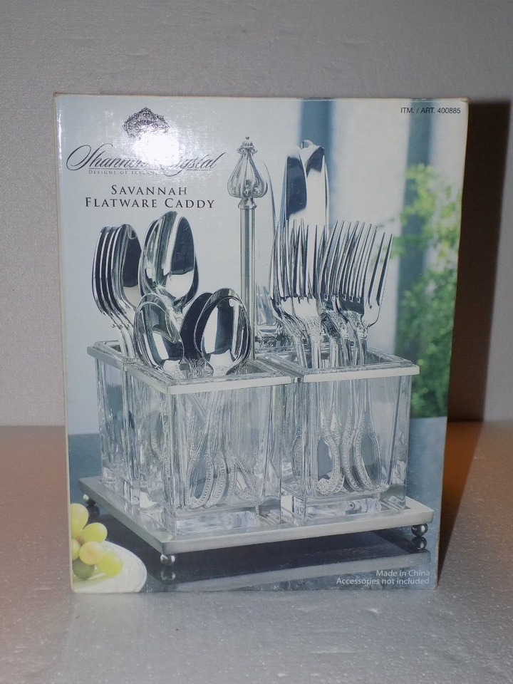 Shannon by Godinger Savannah Crystal Flatware Caddy (400885) New in Box ...