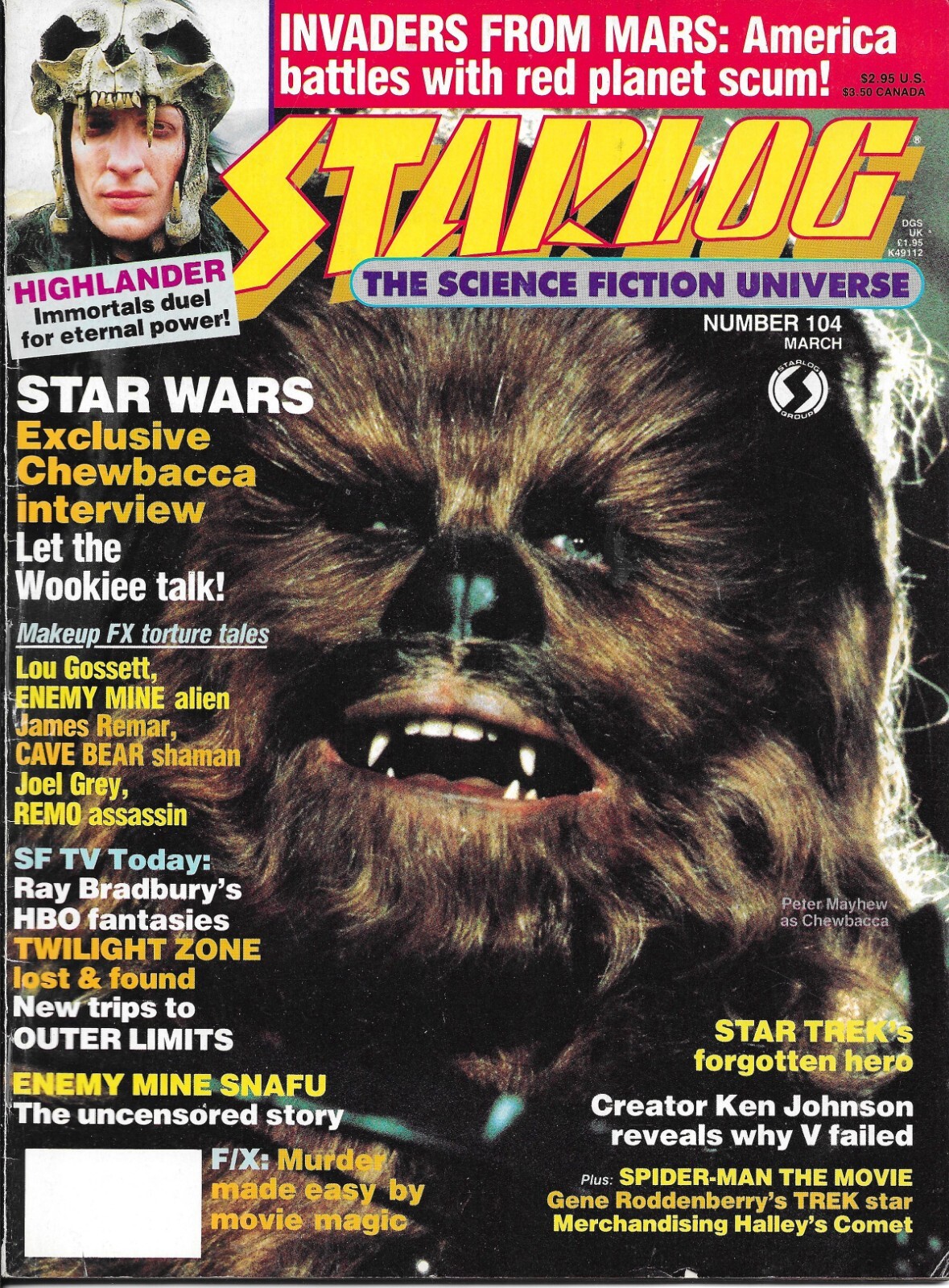 Starlog Magazine #104 March 1986 Chewbacca Mayhew Interview Gossett ...
