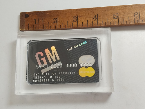 The GM Card Mastercard Credit Card 1992 General Motors Encased ...