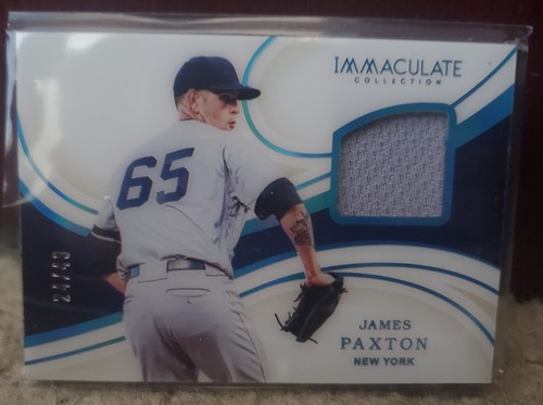 James Paxton 2020 Panini Immaculate Collection Game Worn Jersey Swatch ...