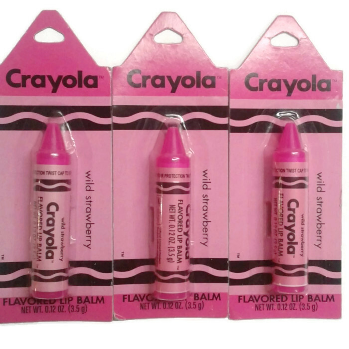 Crayola Wild Strawberry flavored lip balm Lot of 3 tubes | eBay