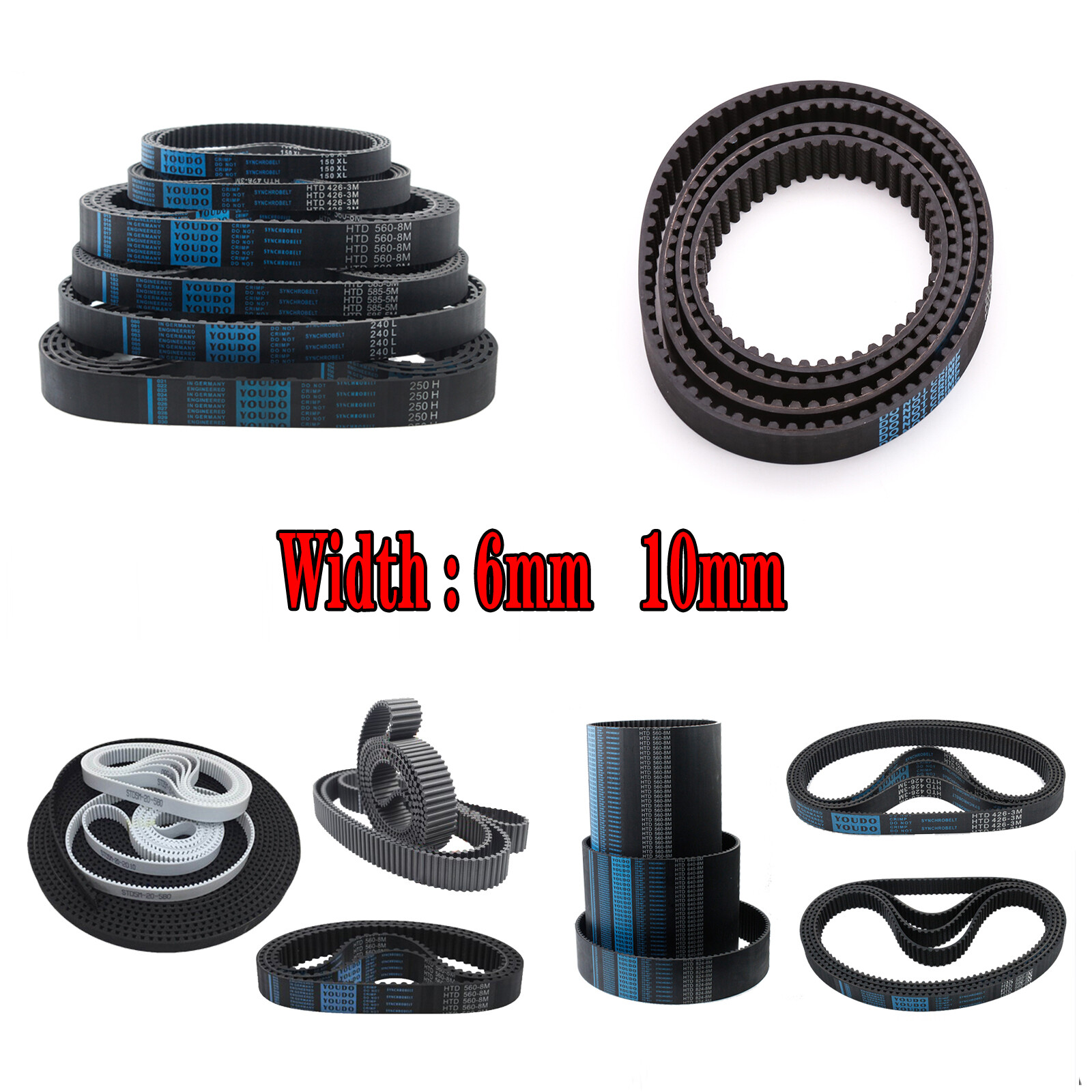Drive Belt 2GT Quality Rubber Drive Belt Belts Closed Timing Belt 6mm ...