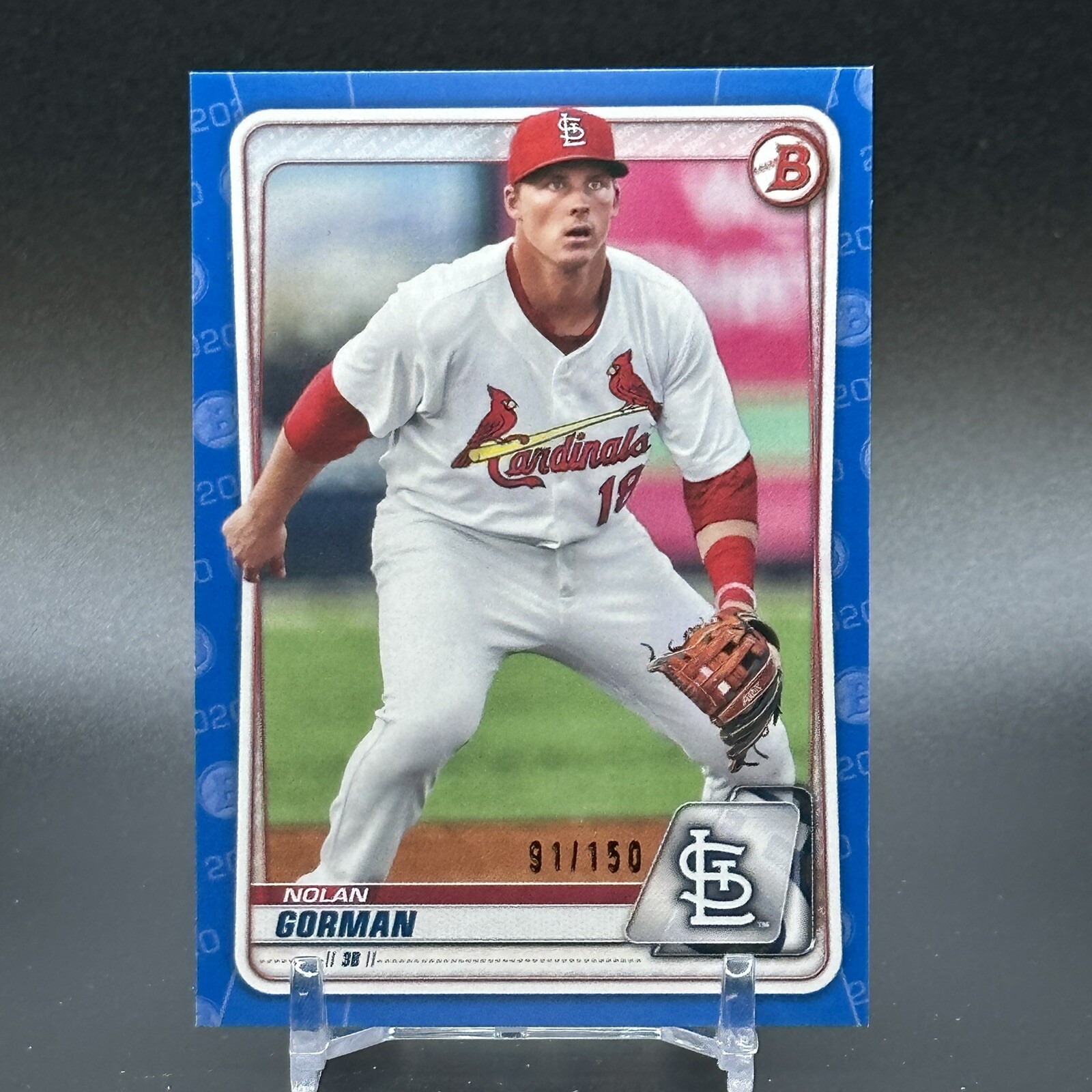 2020 Bowman Nolan Gorman Blue Prospect Paper SP #'d /150 - StL ...