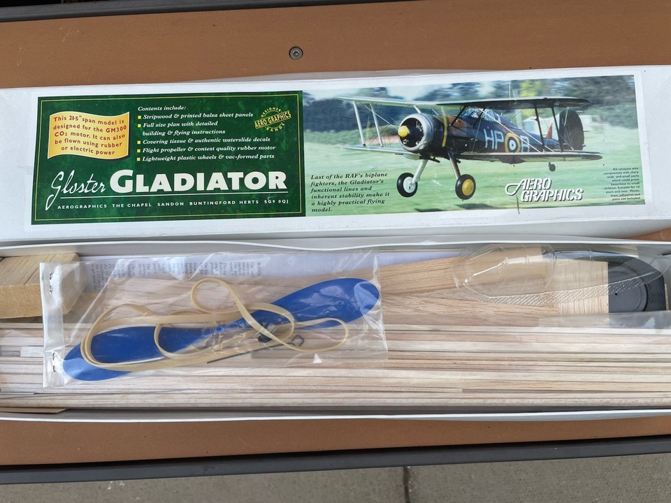 Aerographics Gloster Gladiator Biplane Model Airplane kit for rubber ...
