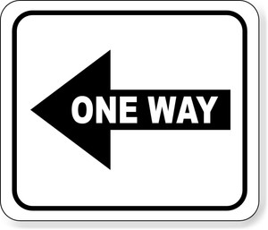 one way left arrow black black Metal Aluminum Composite Sign | eBay