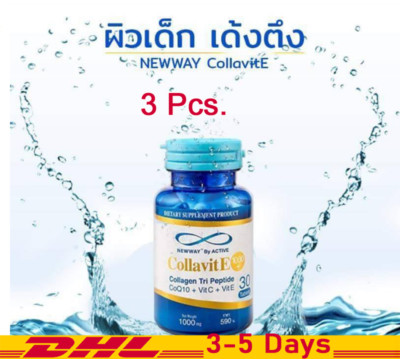 3X Newway Collavit E 1000+ Collagen Anti Aging TriPeptide Co Q10 Vit C ...
