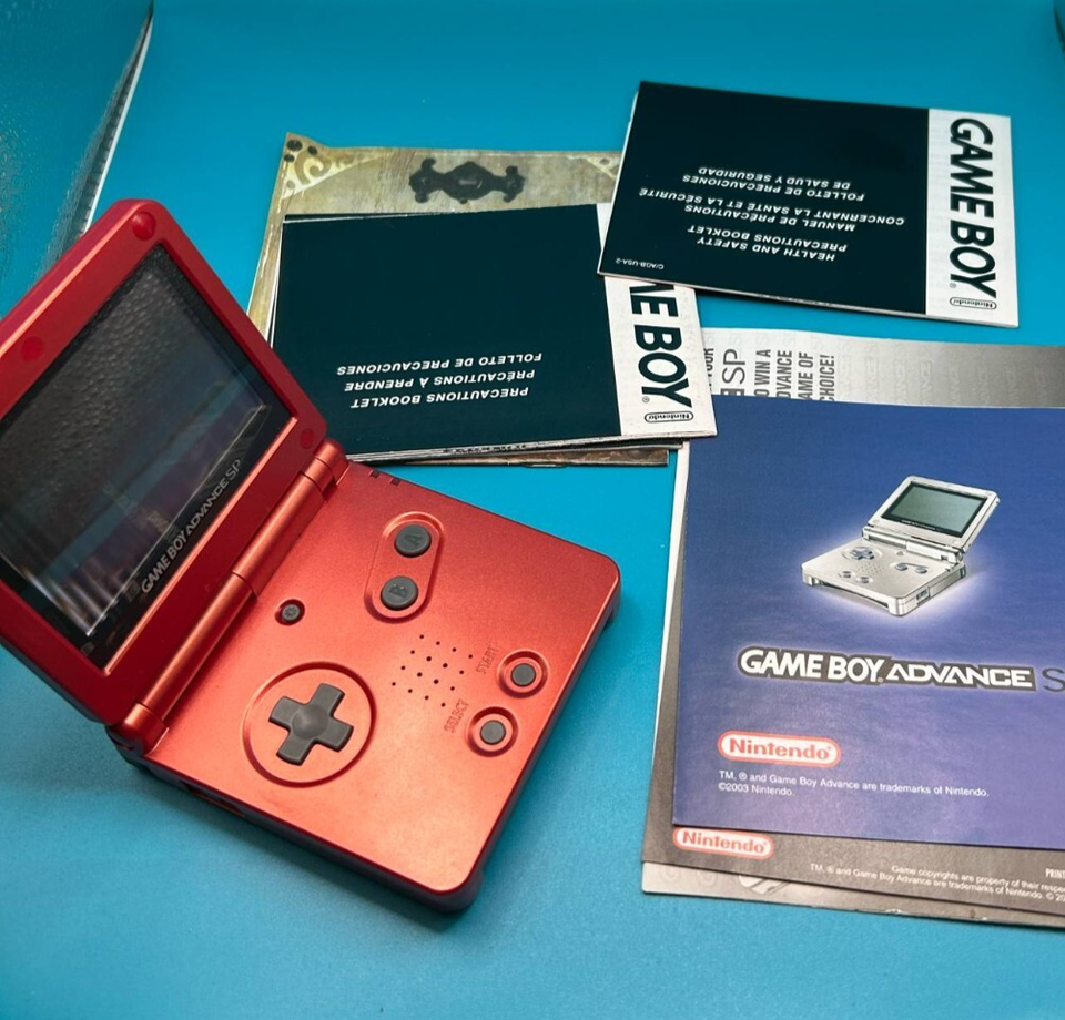 Nintendo Game Boy Advance SP Handheld System Flame Red With Box! Tested ...