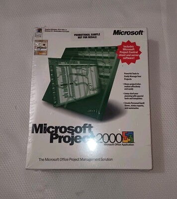 NEW SEALED - Microsoft Project 2000 w/ Project Central Client & Server ...