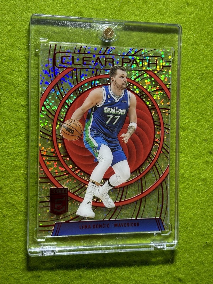 Luka Doncic WHITE SPARKLE PRIZM CLEAR CARD ASIA RED SSP 2023 Elite ...