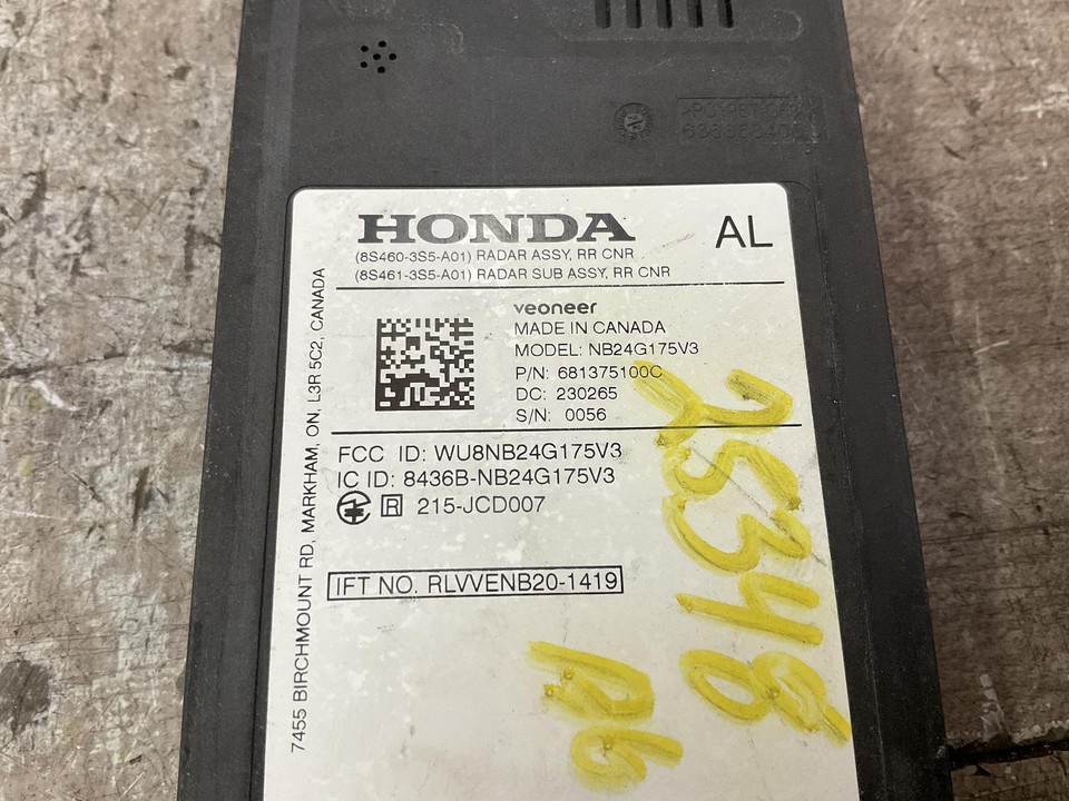 2023 Acura Integra Left Rear Blind Spot Alert Radar 8s460-3s5-A01 ...