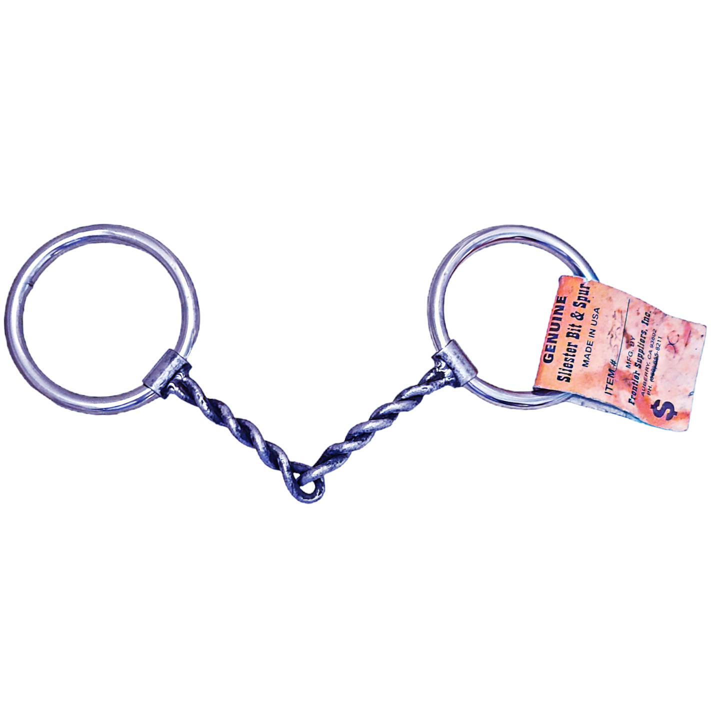 Old Stock Sliester 3 inch O Ring Heavy Sweet Iron Twisted Wire Snaffle ...