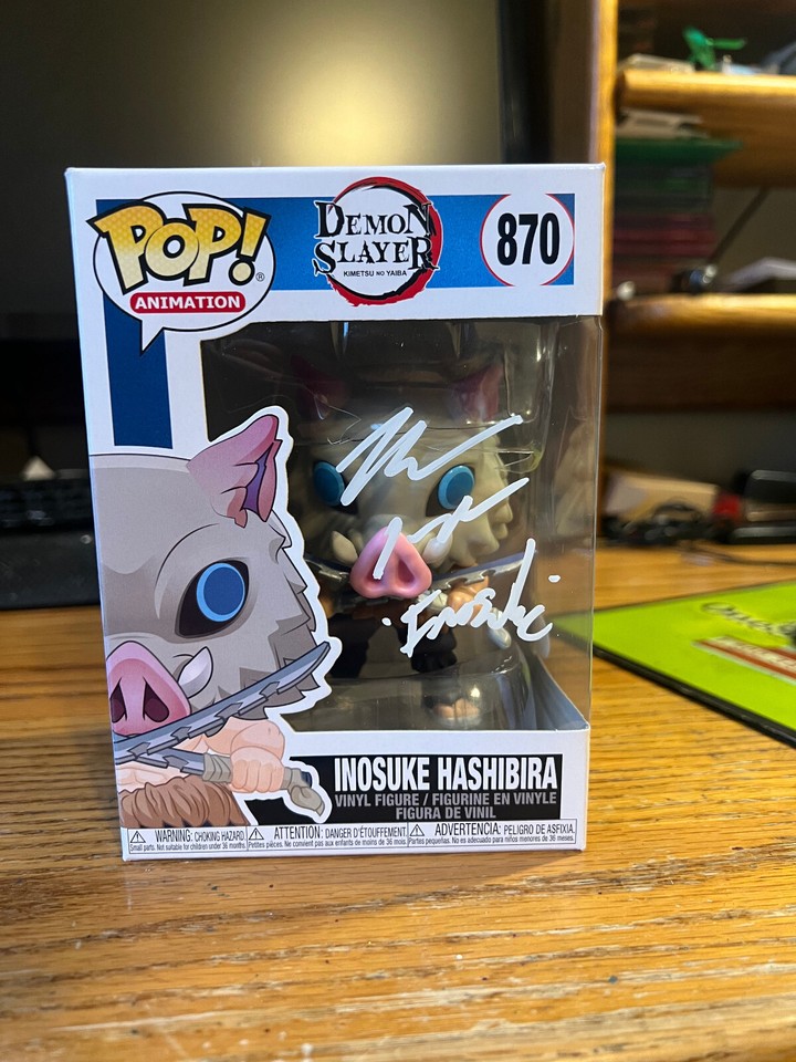 Funko pop - Inosuke Hashibira #870 signed by Bryce Papenbrook ...