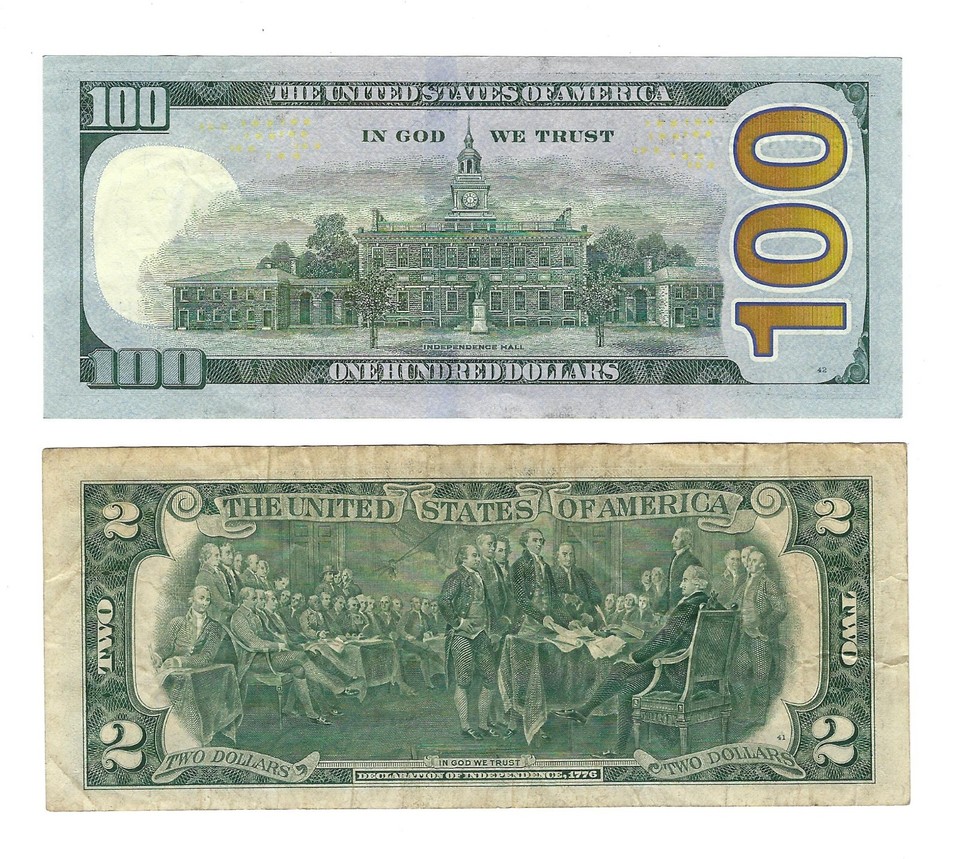 2007 $100 Low Serial Number (4 Zeros/4 Digits) + 1976 2 Dollar Star ...
