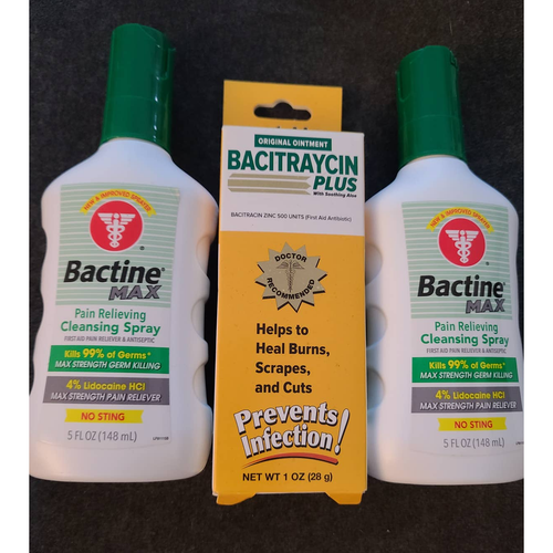 3x Bactine Max Pain Relieving Cleansing Spray & Bacitraycin Plus Heal ...