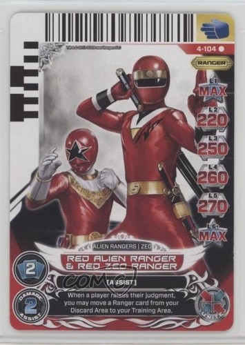2013 Saban's Power Rangers - Action Card Game Red Alien Ranger & Zeo #4 ...